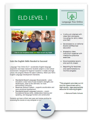Online English Language Development (ELD Level 1) - Language Tree ...