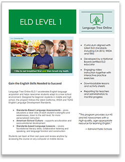 Standard-Based Curriculum for English Learners - Language Tree Online ...