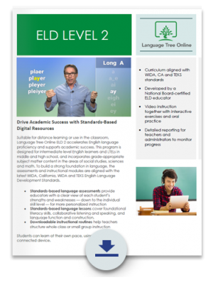 Online English Language Development (ELD Level 2) - Language Tree ...